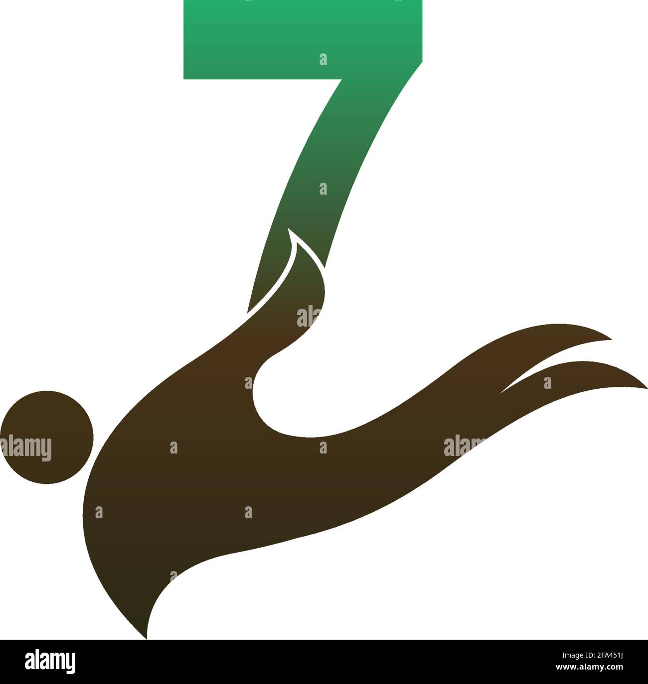 Number 7 logo icon with people hand design symbol template vector Stock ...