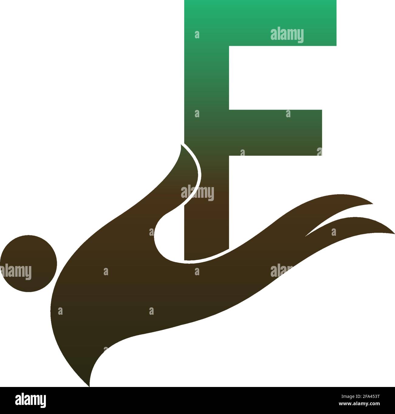 Letter F logo icon with people hand design symbol template vector Stock ...