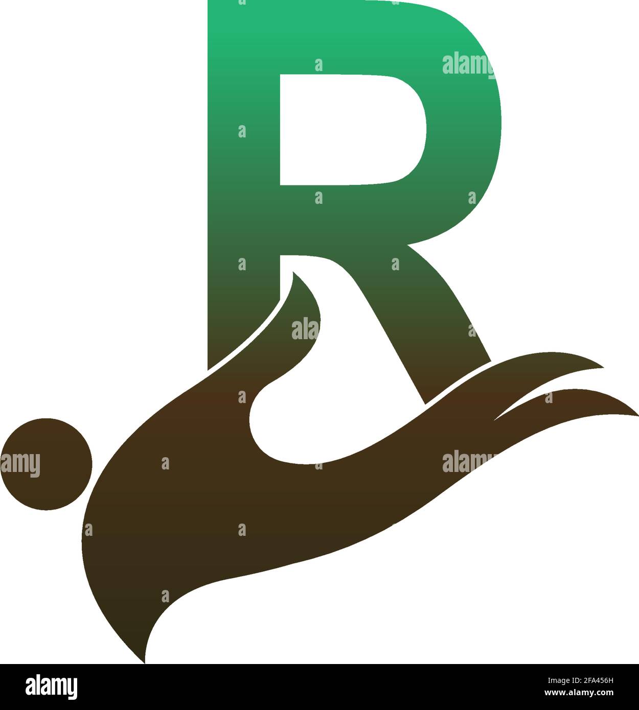 Letter R logo icon with people hand design symbol template vector Stock ...