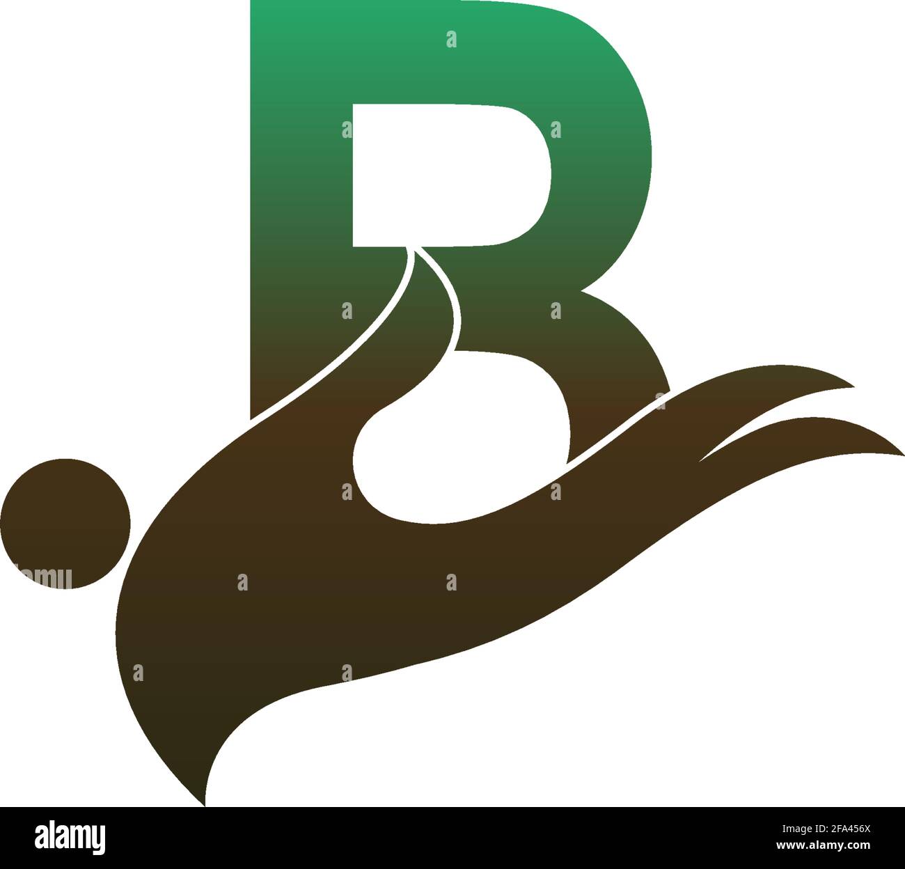 Letter B logo icon with people hand design symbol template vector Stock ...