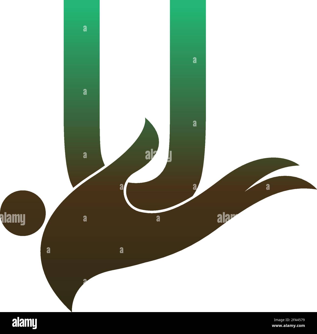 Letter U logo icon with people hand design symbol template vector Stock ...