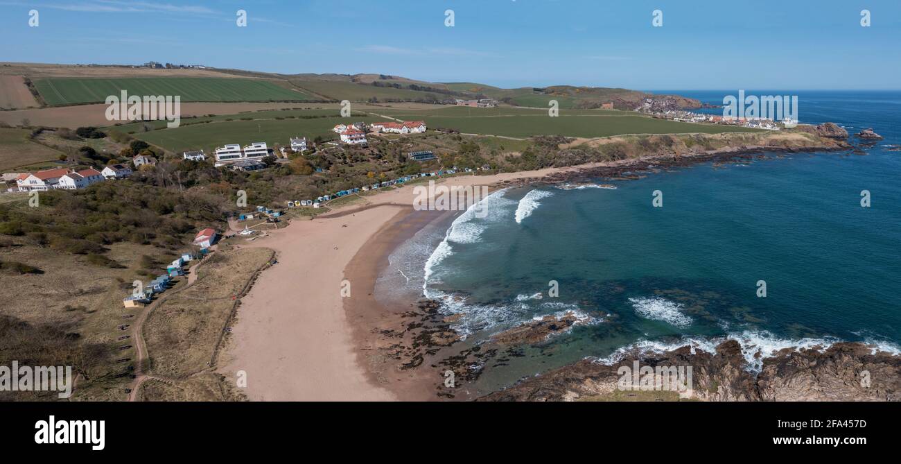 Aerial view of Coldingham bay, Berwickshire, Scotland, Uk Stock Photo ...