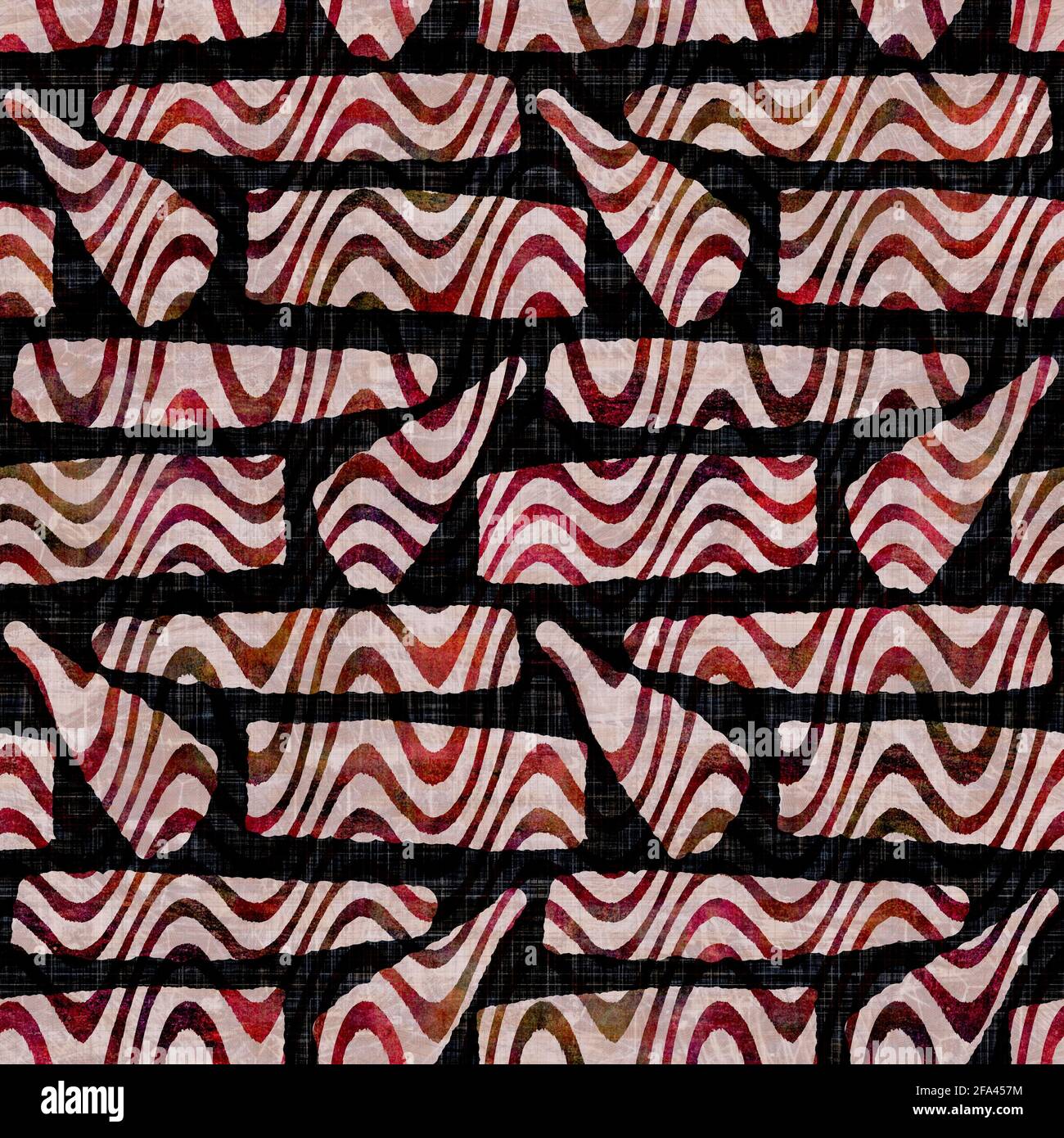 Seamless dark geometric block print background. Boho ethnic soft ...