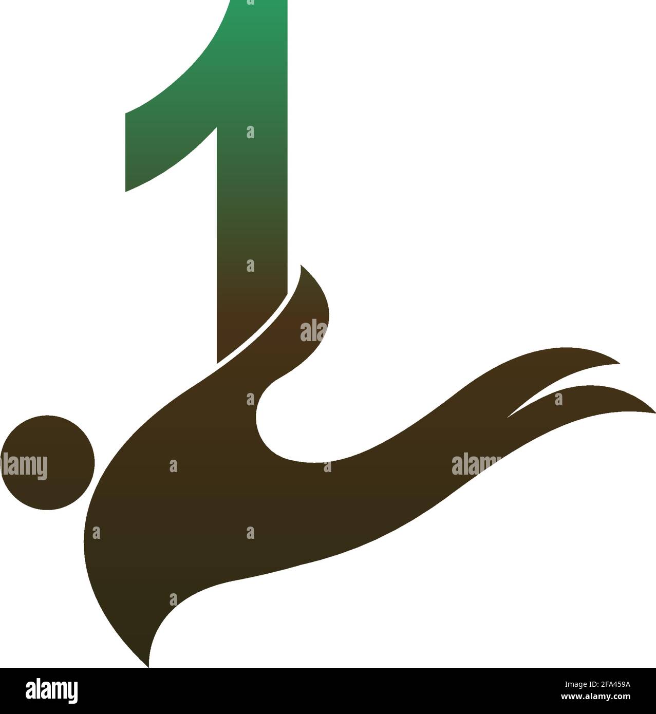 Number 1 logo icon with people hand design symbol template vector Stock ...