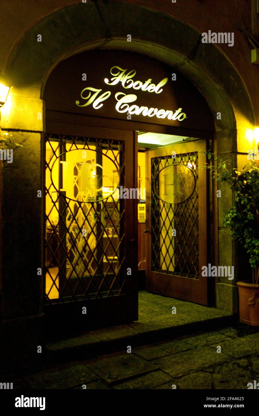 Hotel Il Convento, night view, Naples, Italy Stock Photo - Alamy