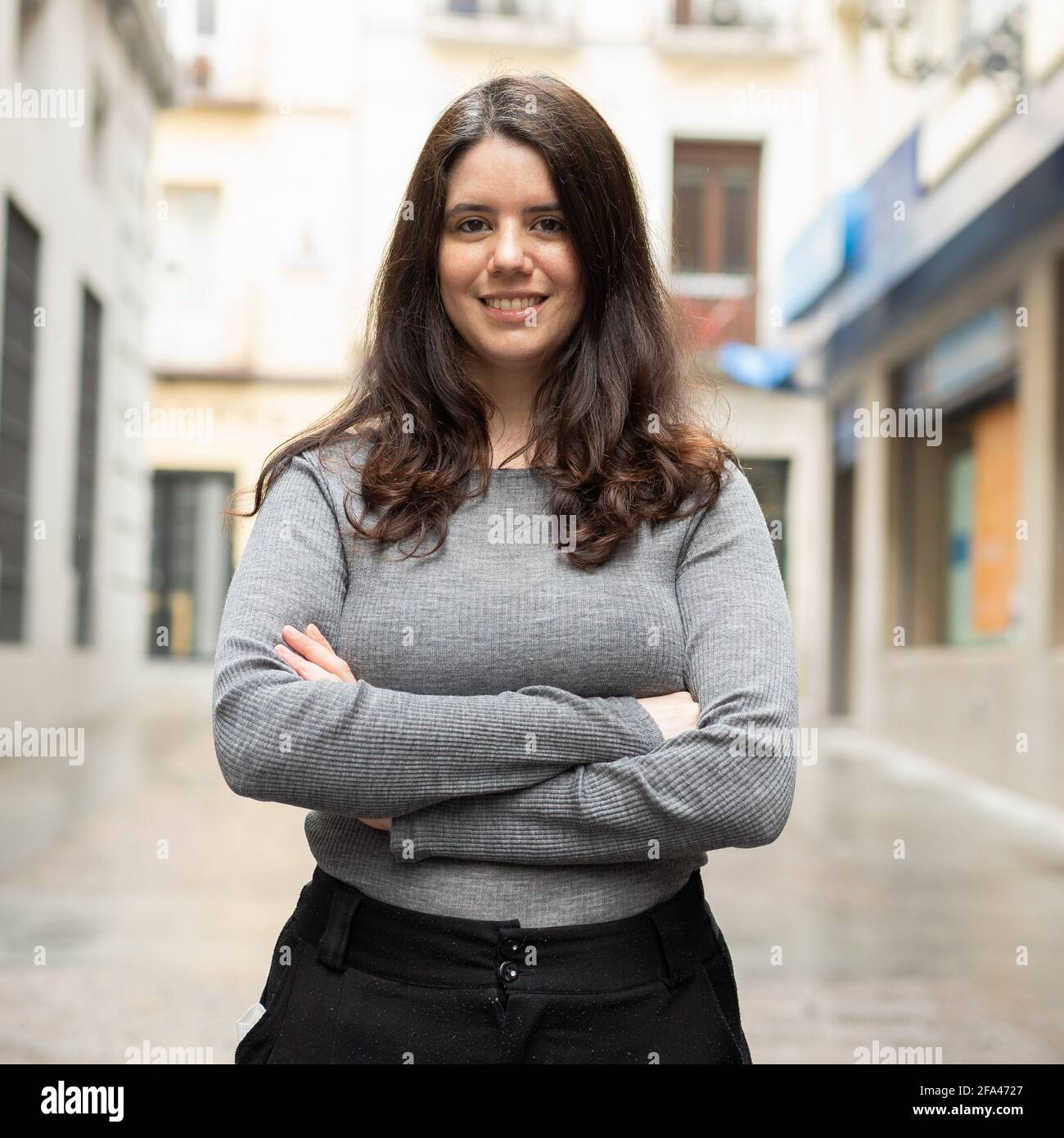Actress Miranda Gas seen posing during the portrait session in Madrid ...