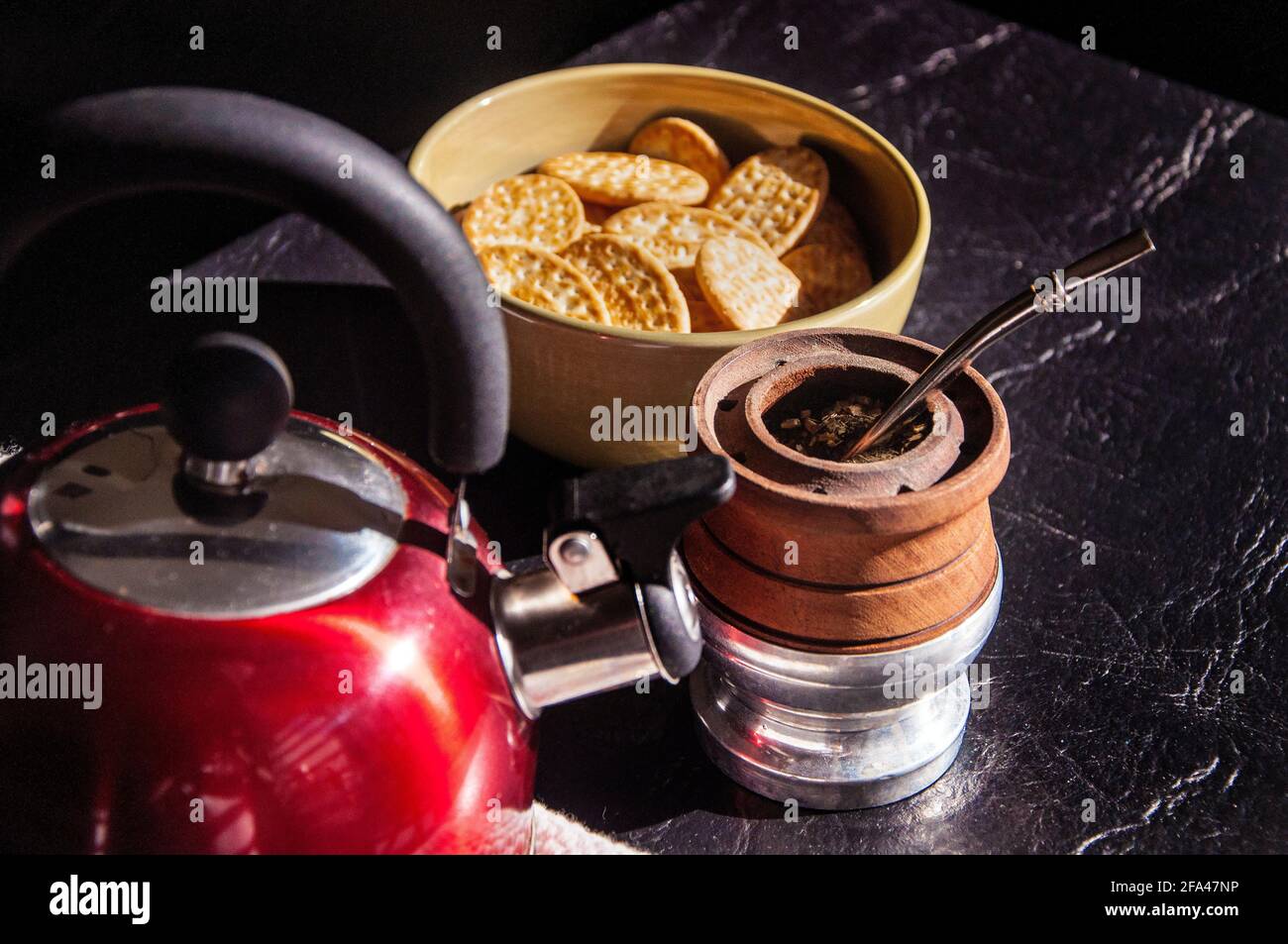 Mate, pava and fat sponge cakes (traditional Argentine drink Stock ...