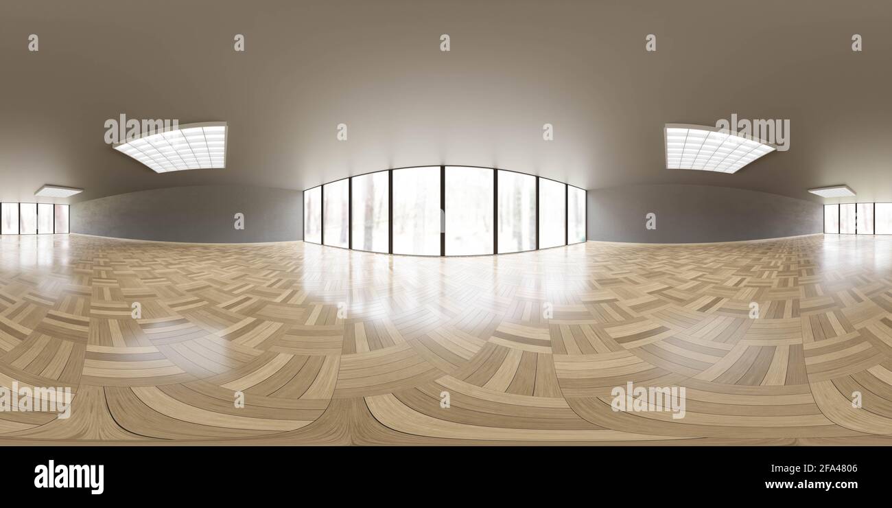 big empty loft office room interior with big windows and bright day ...