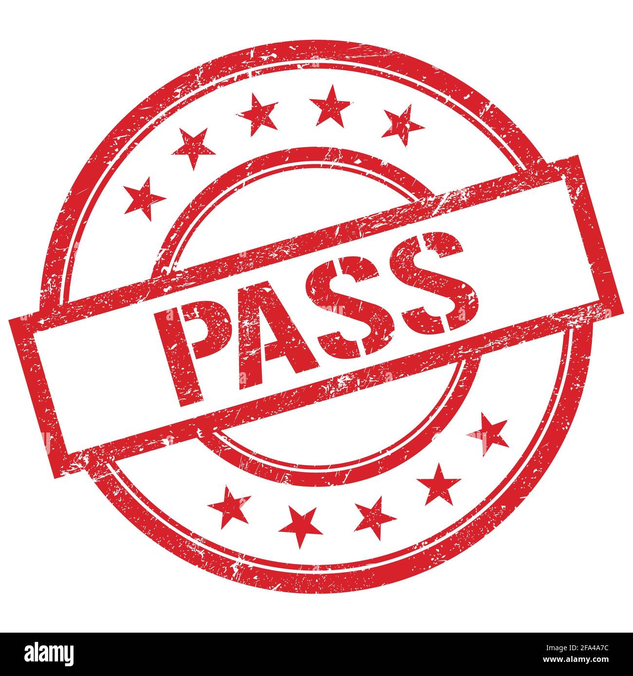 PASS text written on red round vintage rubber stamp Stock Photo - Alamy