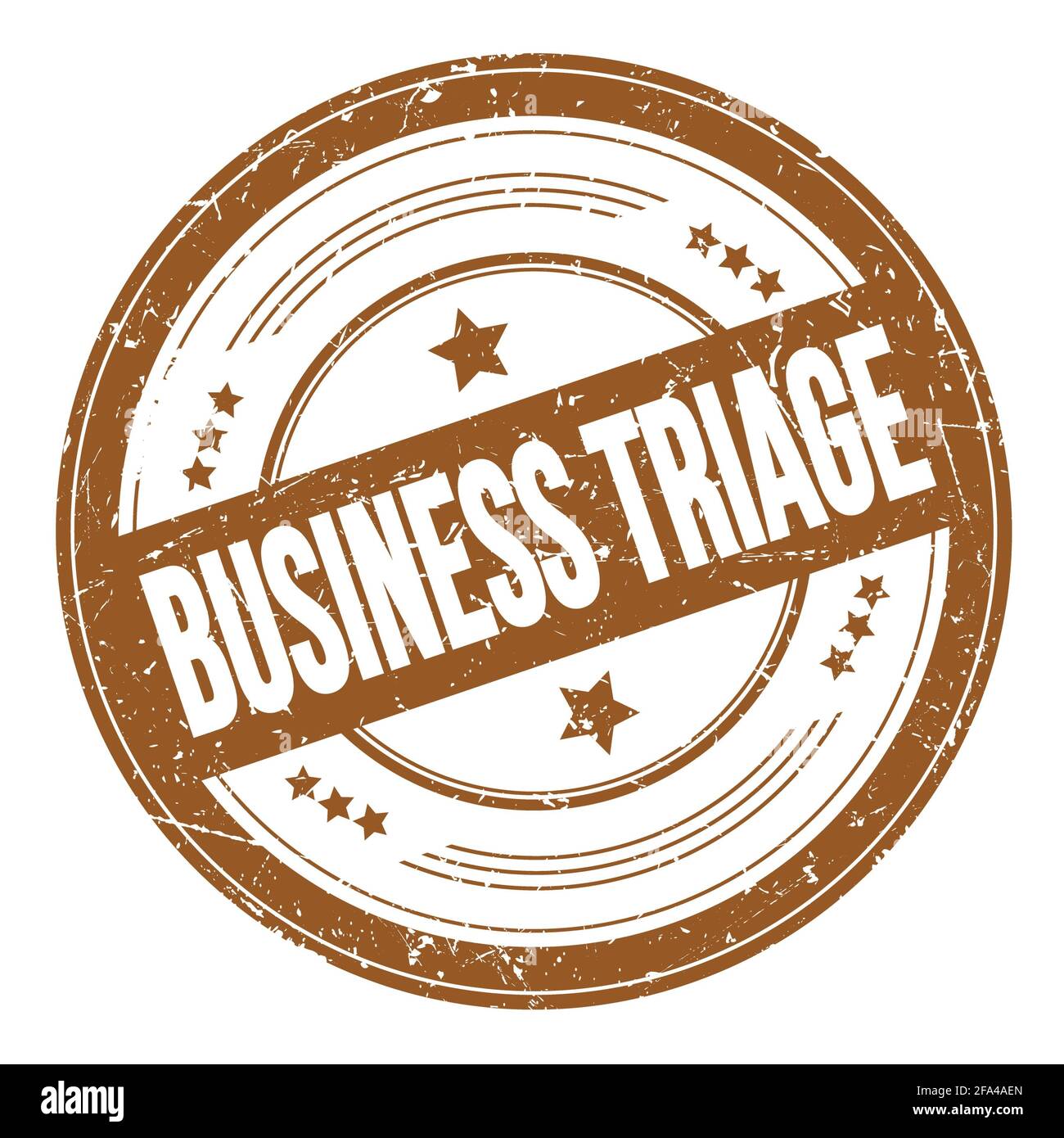BUSINESS TRIAGE text on brown round grungy texture stamp Stock Photo ...