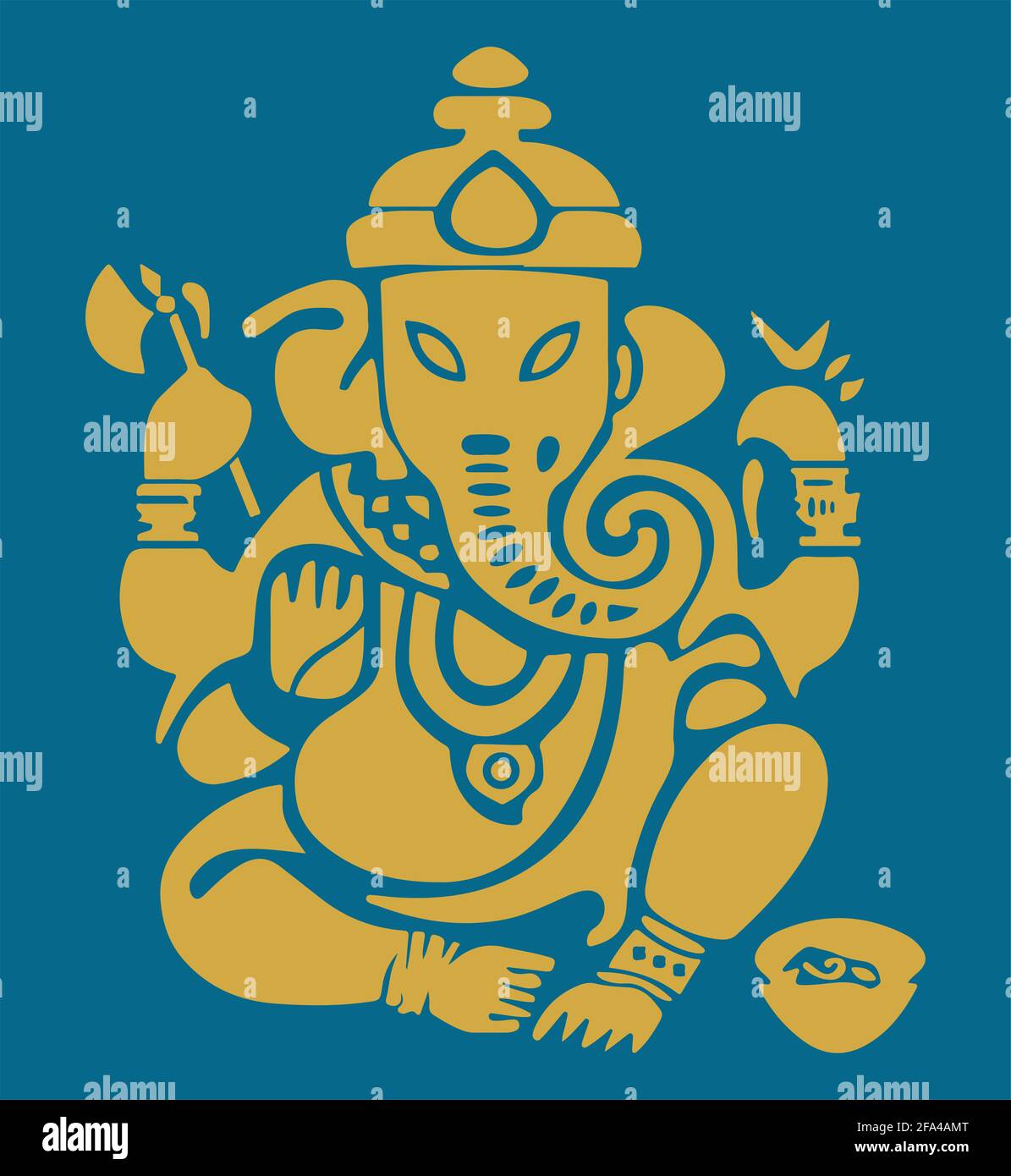 Sketch of Lord Ganesha or Vinayaka Editable Outline Illustration Stock ...