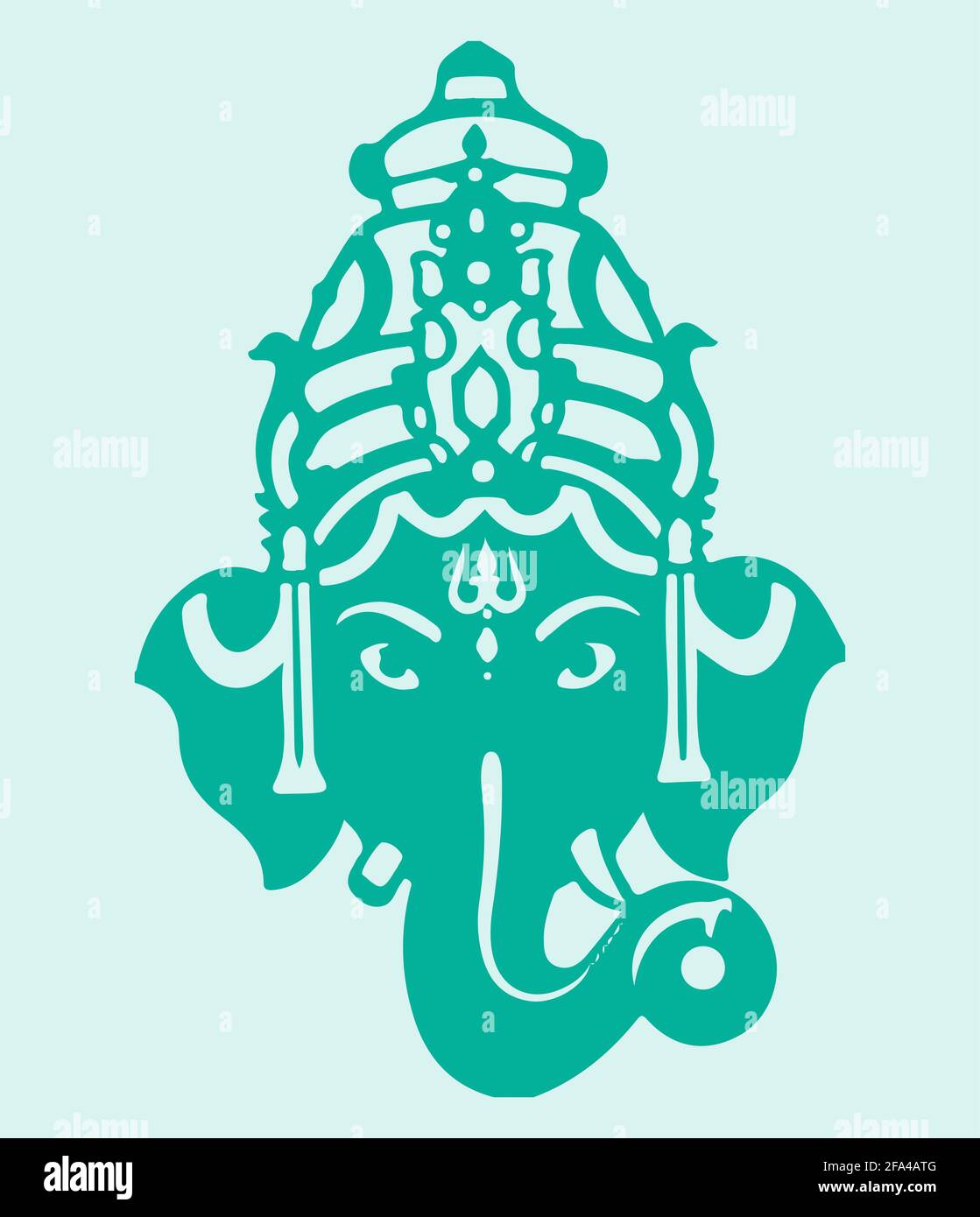 Sketch of Lord Ganesha or Vinayaka Editable Outline Illustration Stock ...