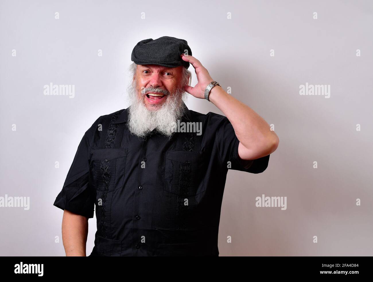Distressed old man with a pained look Stock Photo - Alamy