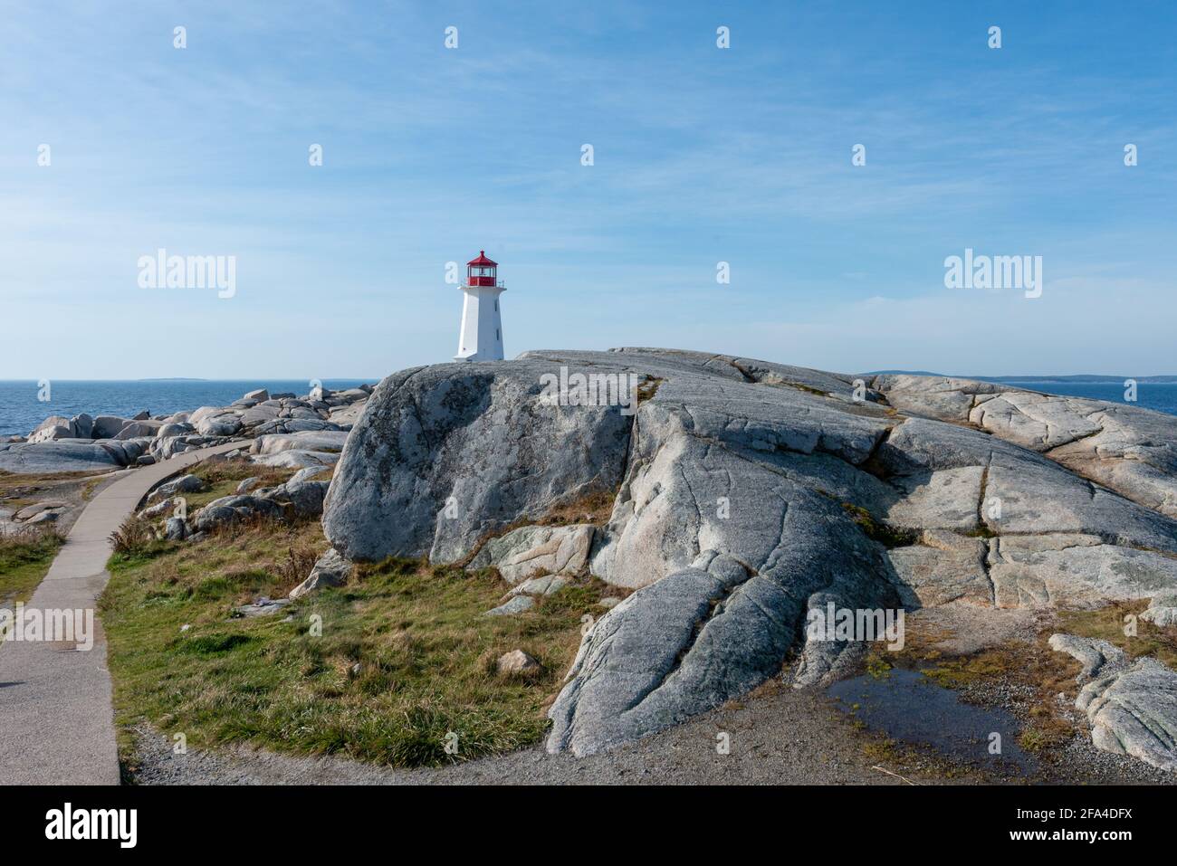 Lighthouse tower made of white concrete hexagonal, six-sided tapering ...
