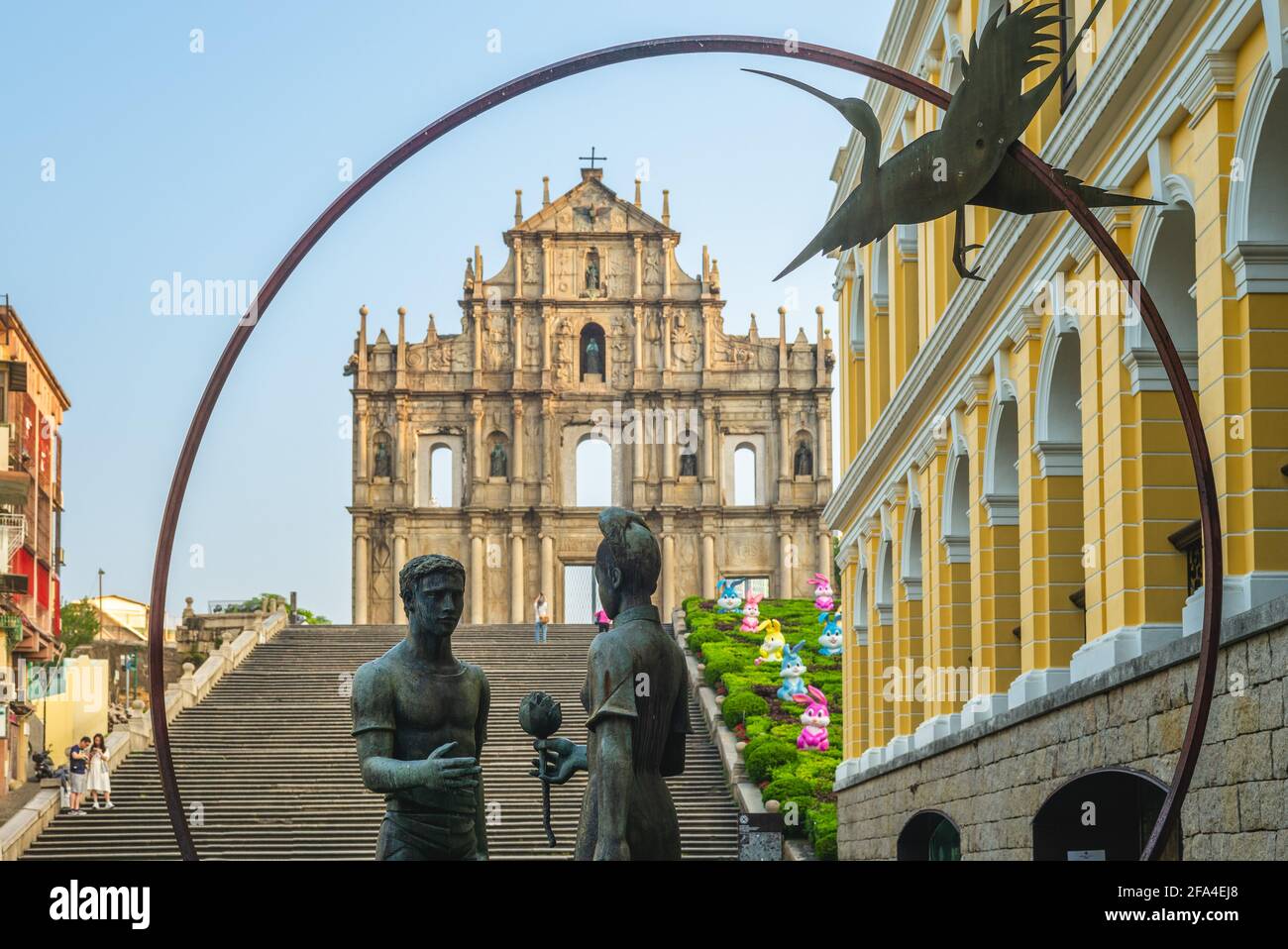 October 11, 2019: The Friendship Statue, man woman and a dog, located ...