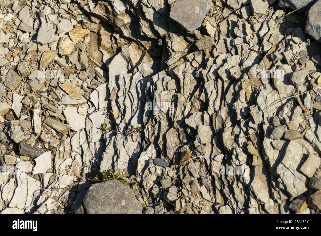 Top view of sharp broken rocks and pebbles - rocky texture Stock Photo ...