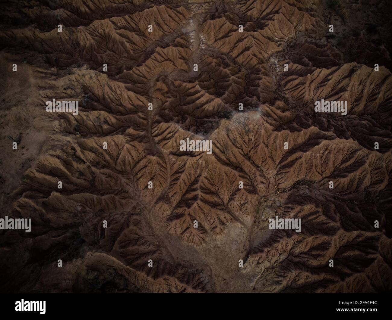 Aerial panorama view of Tatacoa desert tropical dry forest red sand ...
