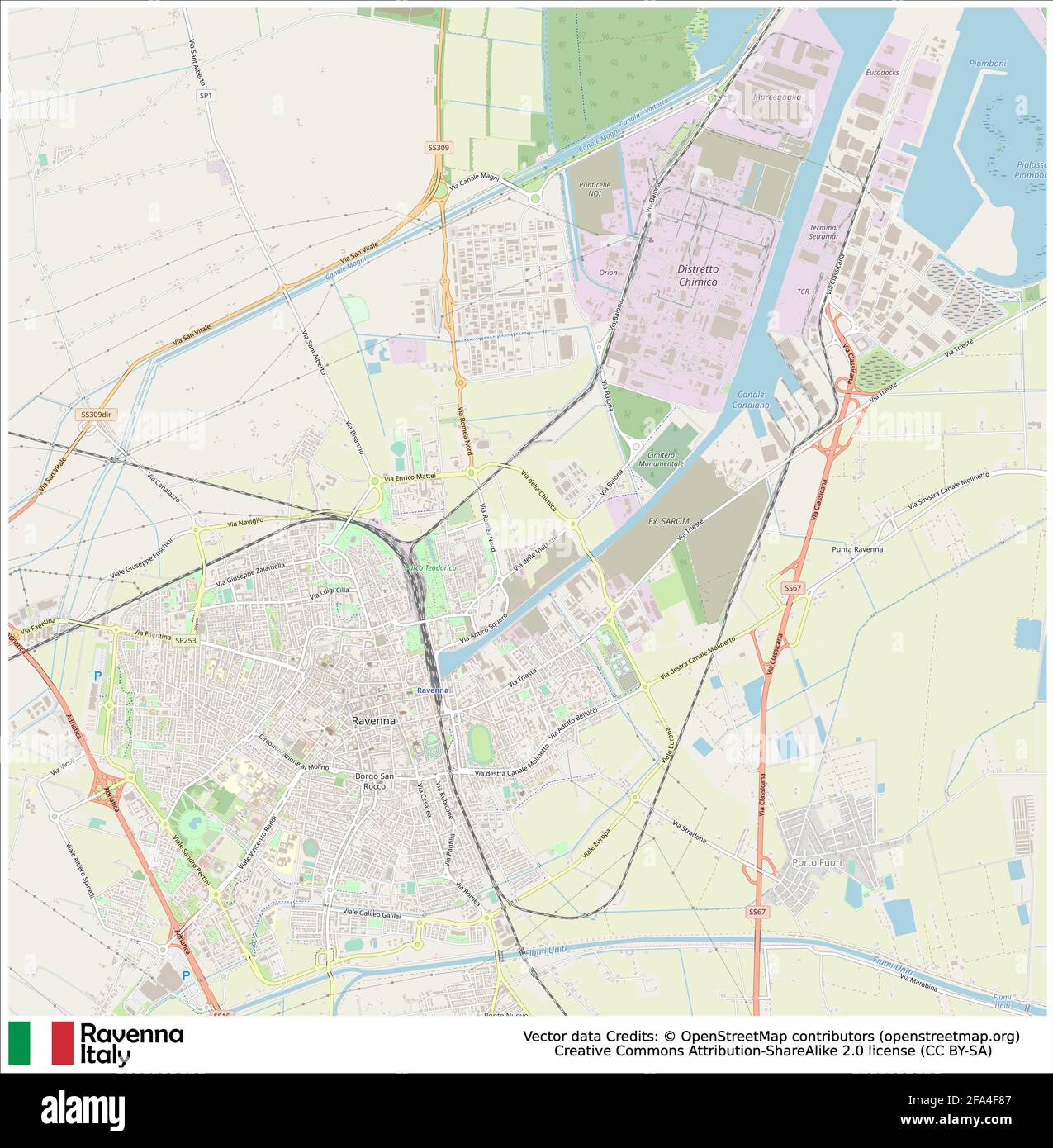 Ravenna map vector hi-res stock photography and images - Alamy