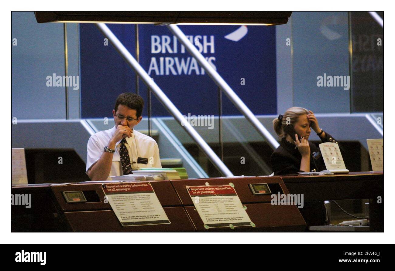 BA anounces 2nd round of job cuts.......pic David Sandison 13/2/2002 ...