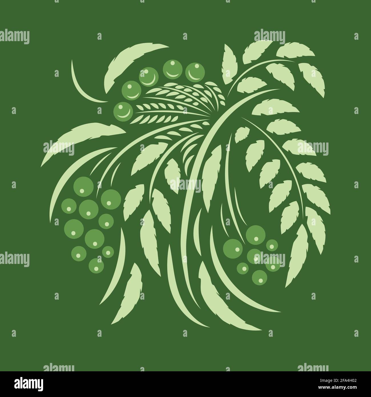Abstract floral pattern in Ukrainian folk painting style Petrykivka ...