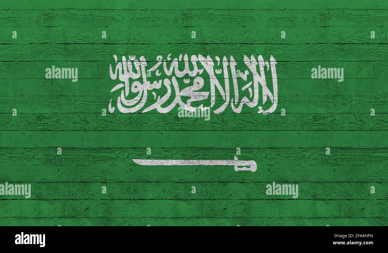 Saudi Arabia flag with waving grunge texture. Vector background Stock ...