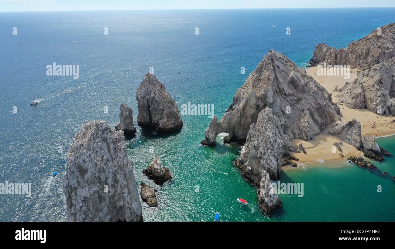 Beautiful aerial view of Cabo San lucas Arch Stock Photo - Alamy