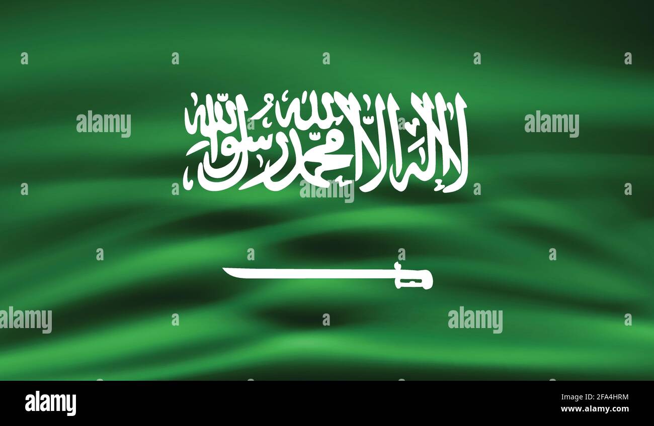 Saudi Arabia flag with waving grunge texture. Vector background Stock ...