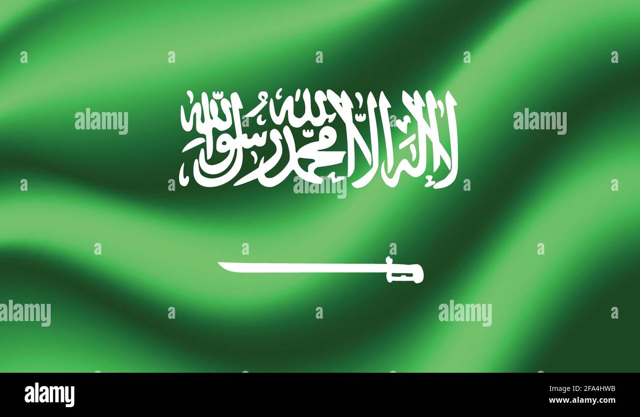 Saudi Arabia flag with waving grunge texture. Vector background Stock ...