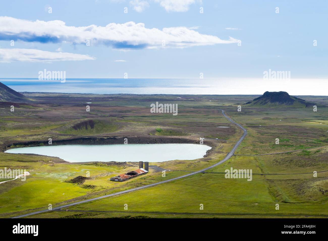 Seltun area aerial landscape, southern peninsula, Reykjanes, Iceland ...