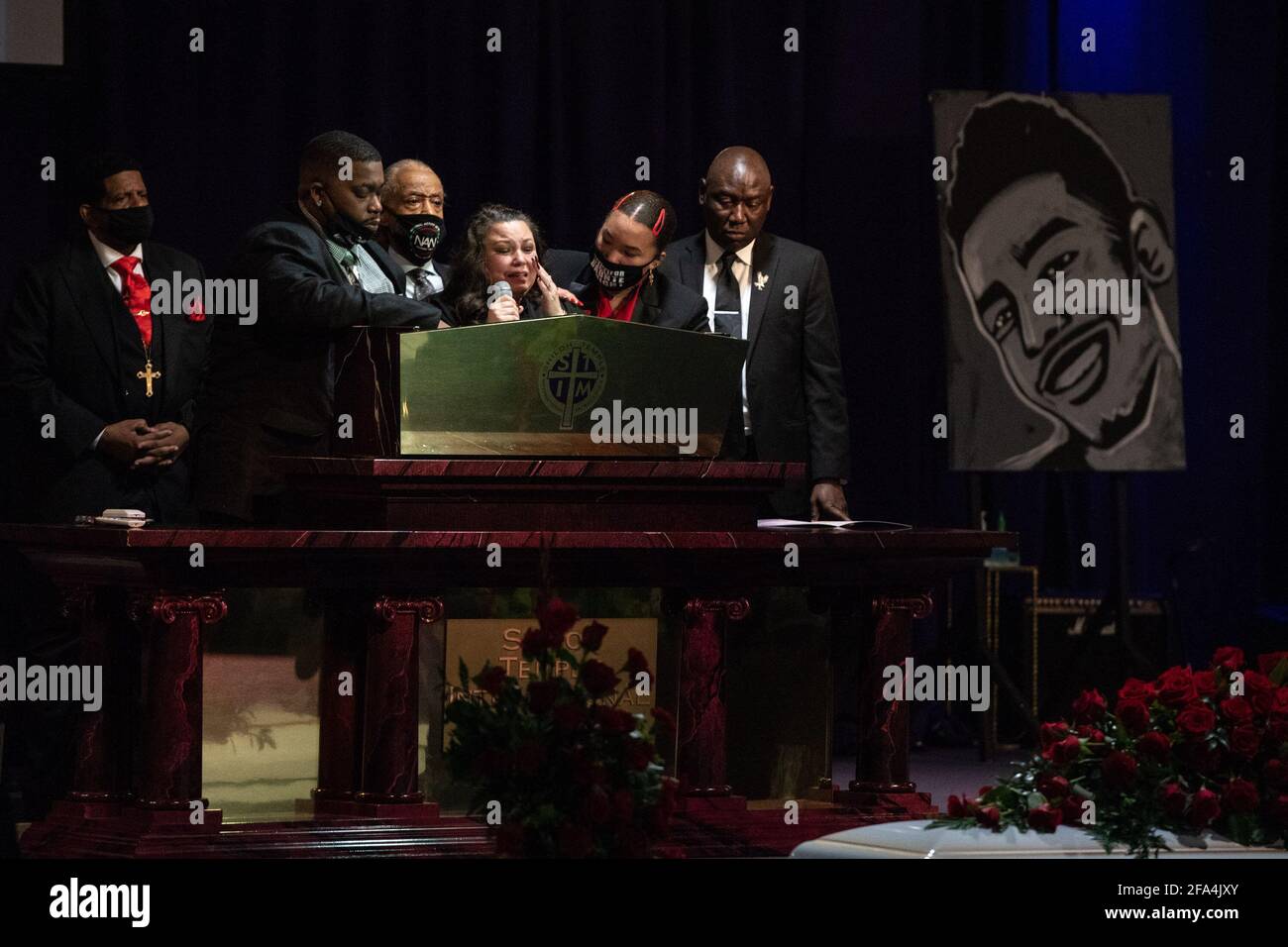 Daunte Wright's mother, Katie Wright speaks during his funeral inside ...