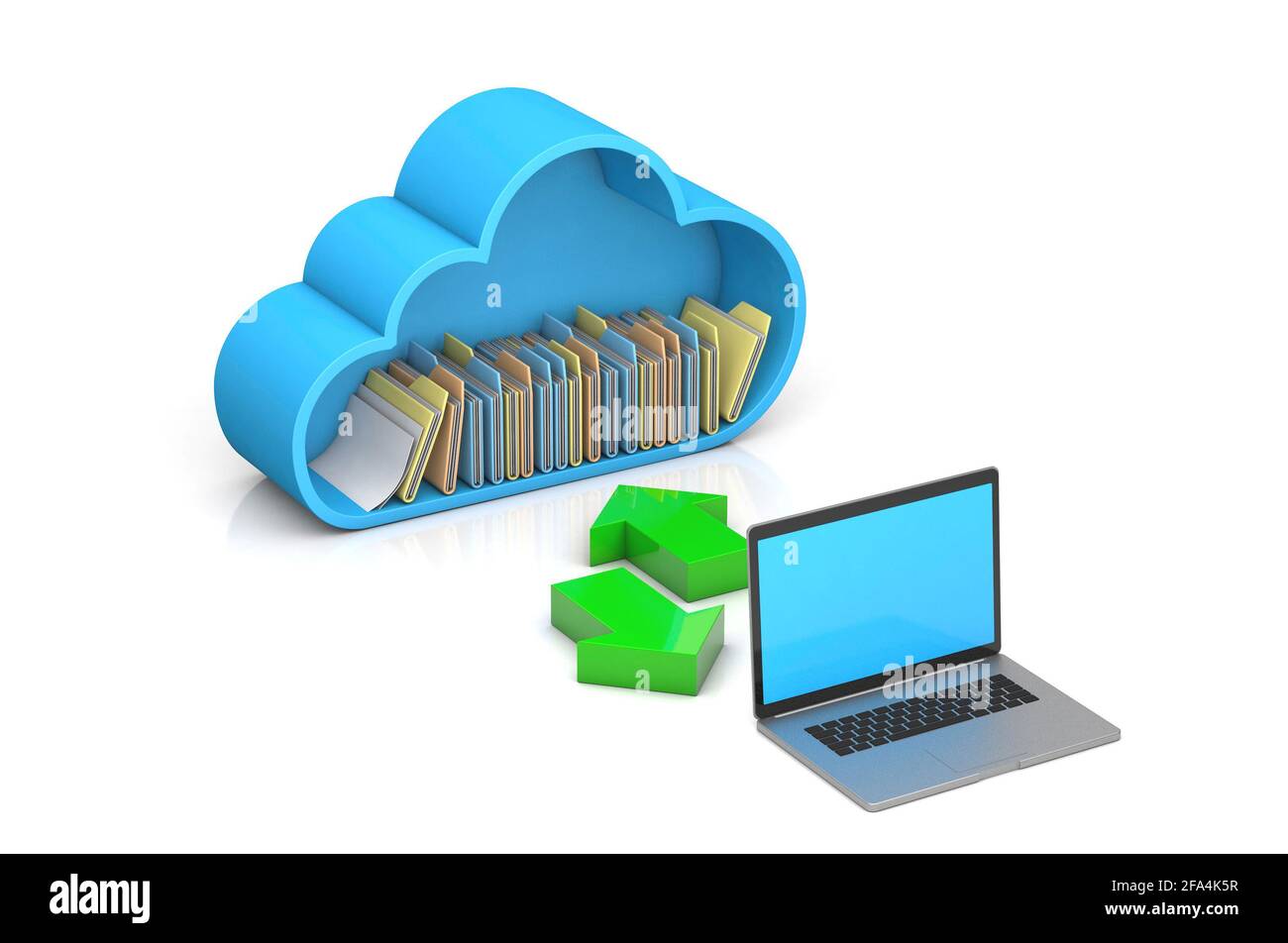 Cloud storage. Data sync. isolated on white background. 3d render Stock ...