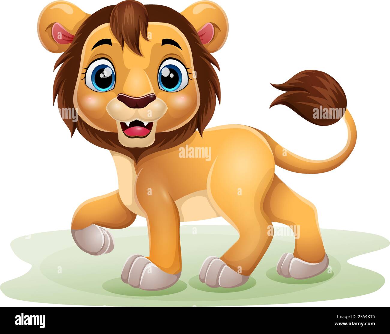 Cartoon funny lion on white background Stock Vector Image & Art - Alamy