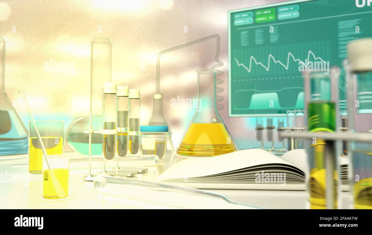 cg healthcare 3d illustration, laboratory urine virus test backdrop ...