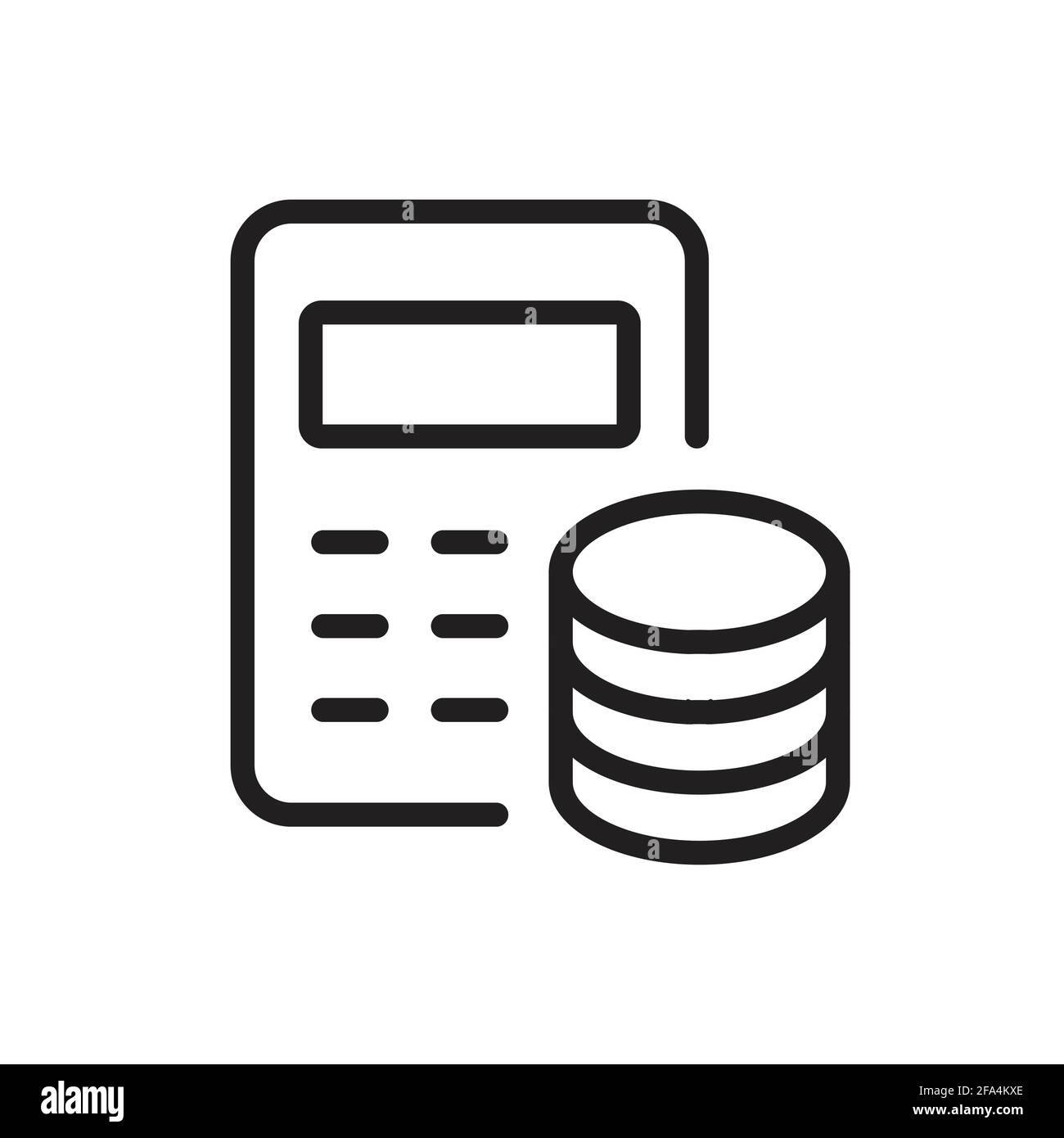 Financial calculation outline icon vector money concept for graphic ...
