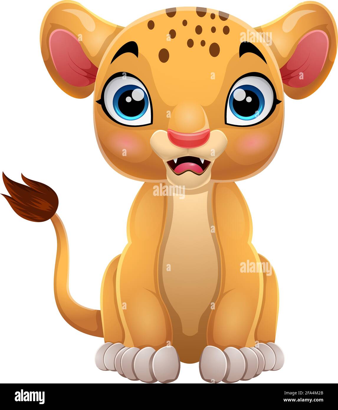 Cartoon baby lioness on white background Stock Vector Image & Art - Alamy