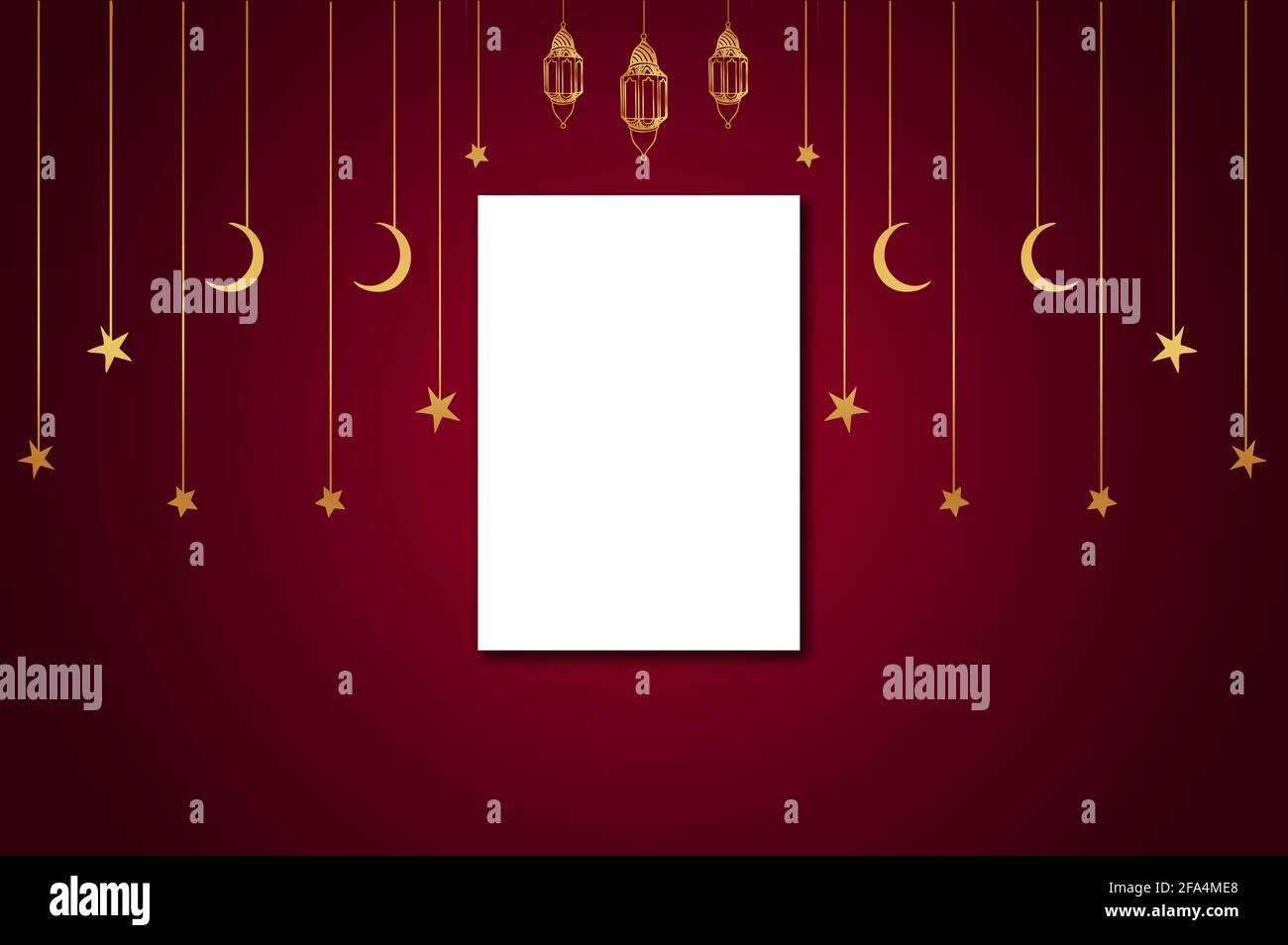 blank a4 size paper with islamic festival edi theme background of ...