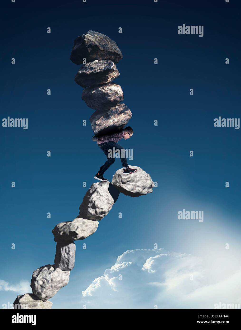 Man carrying heavy rock hi-res stock photography and images - Alamy