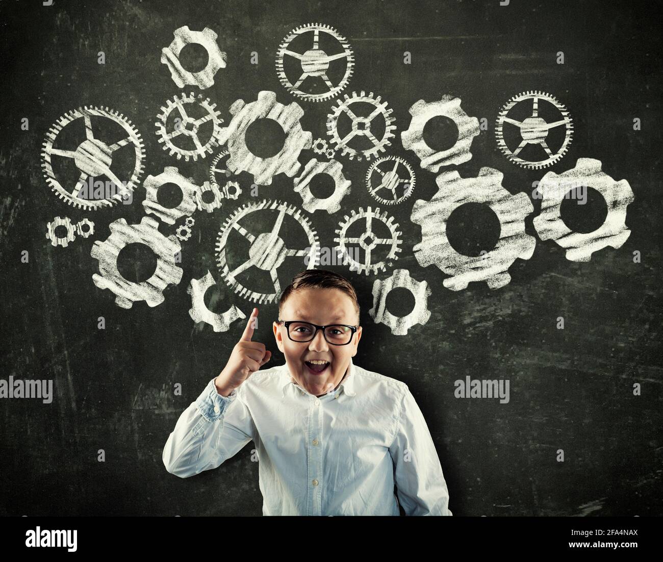 Success gear drawing on blackboard success hi-res stock photography and ...