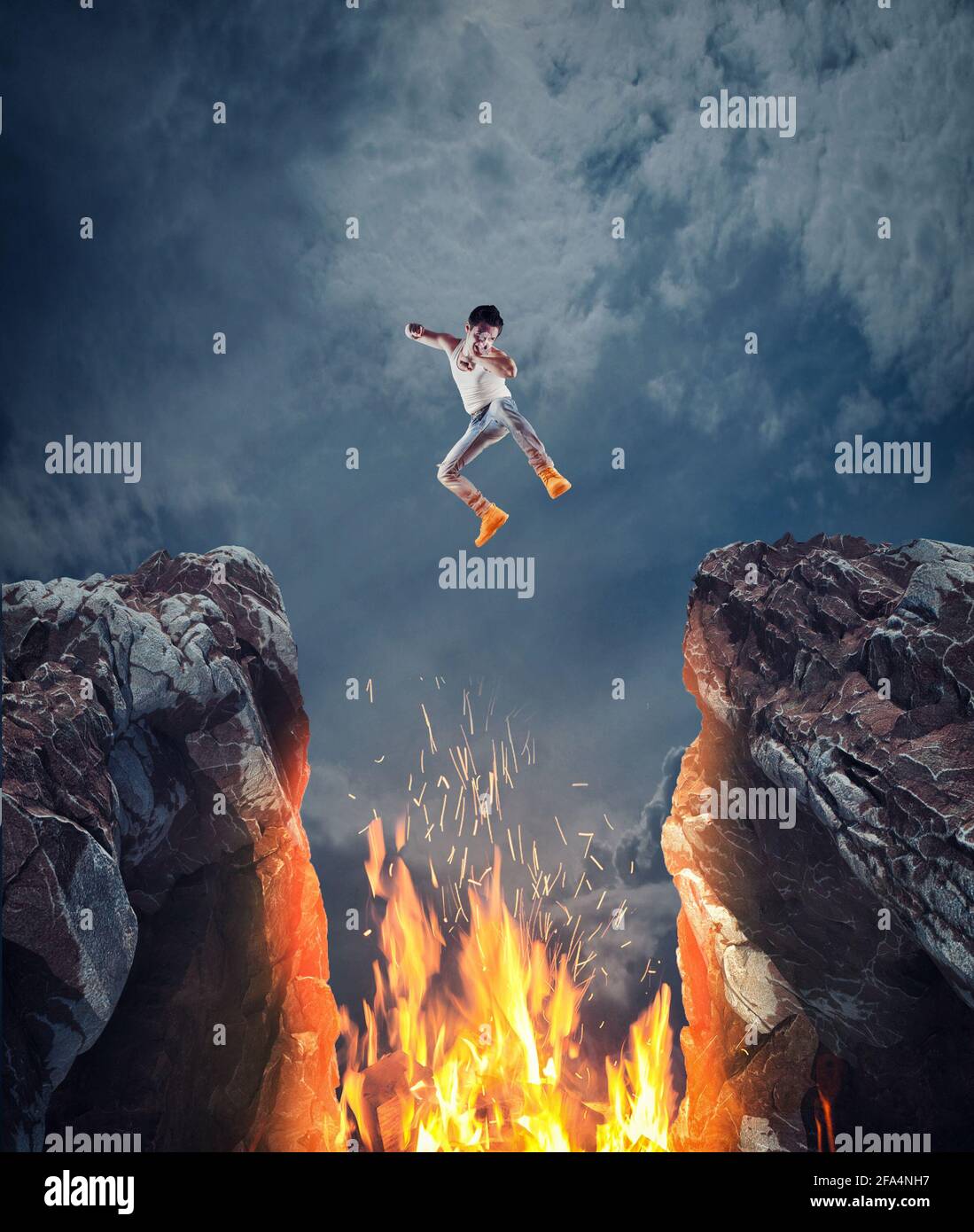 Jumping mountain path hi-res stock photography and images - Alamy