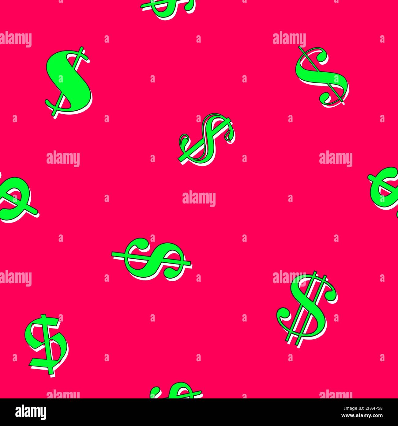 Seamless pattern, green dollar. Editable can be used for web page ...