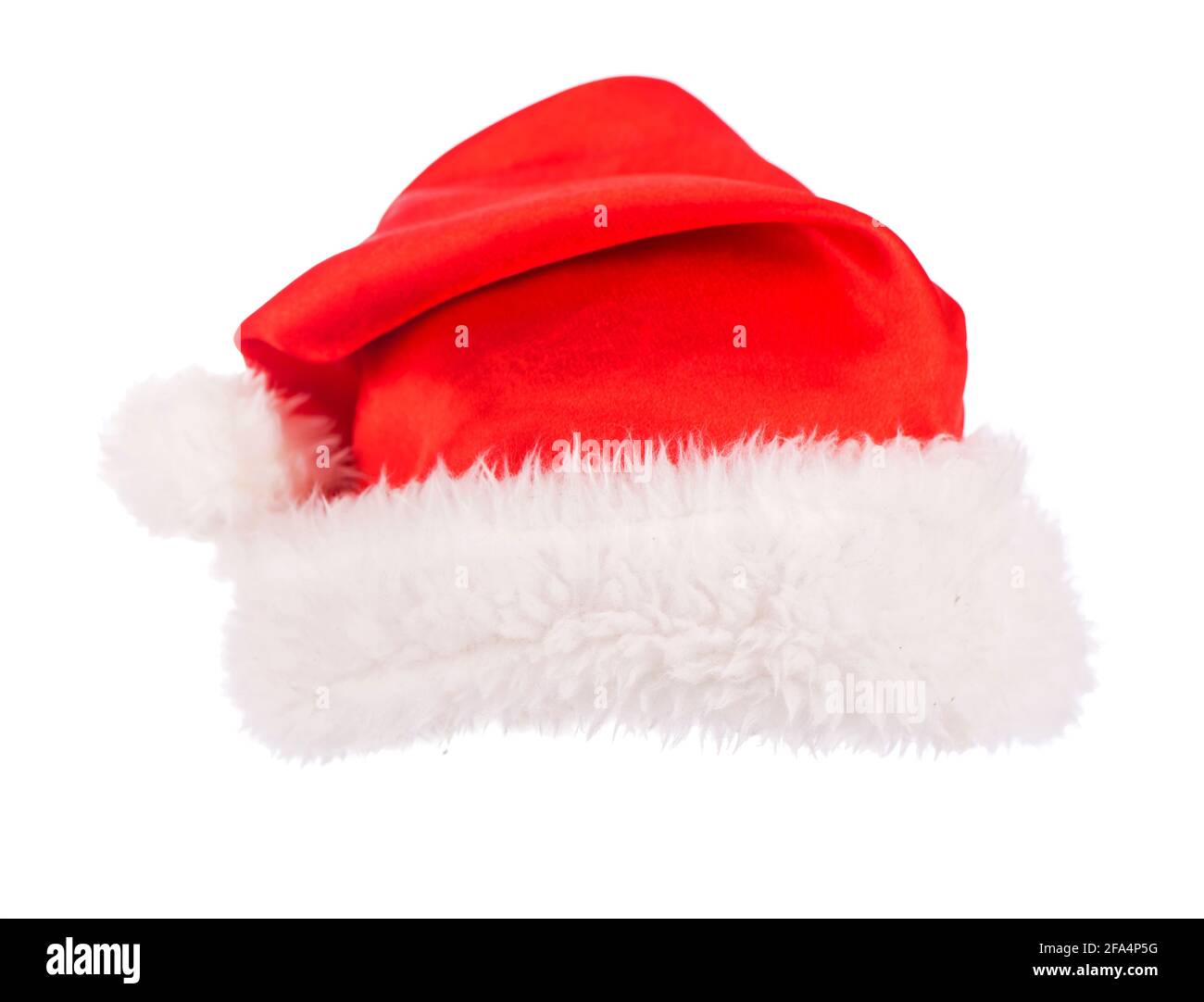 Single Santa Claus red hat isolated on white background Stock Photo - Alamy