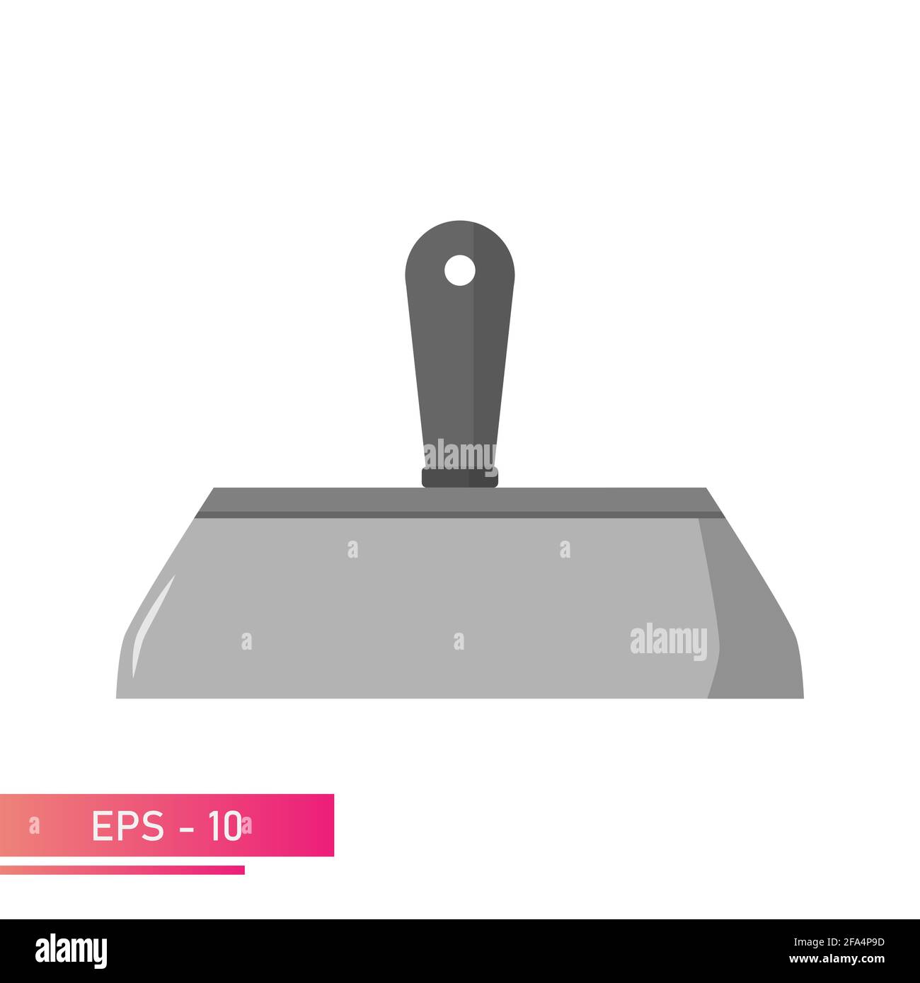Wide construction spatula. Realistic design. On a white background ...
