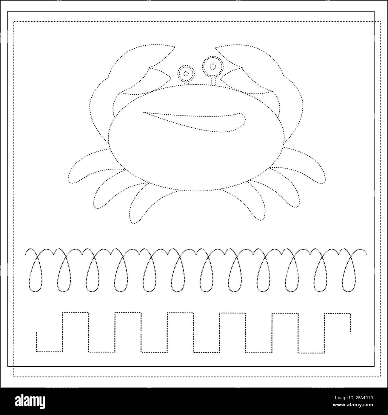 Page coloring books, handwriting practice for kids, cartoon crab. A ...