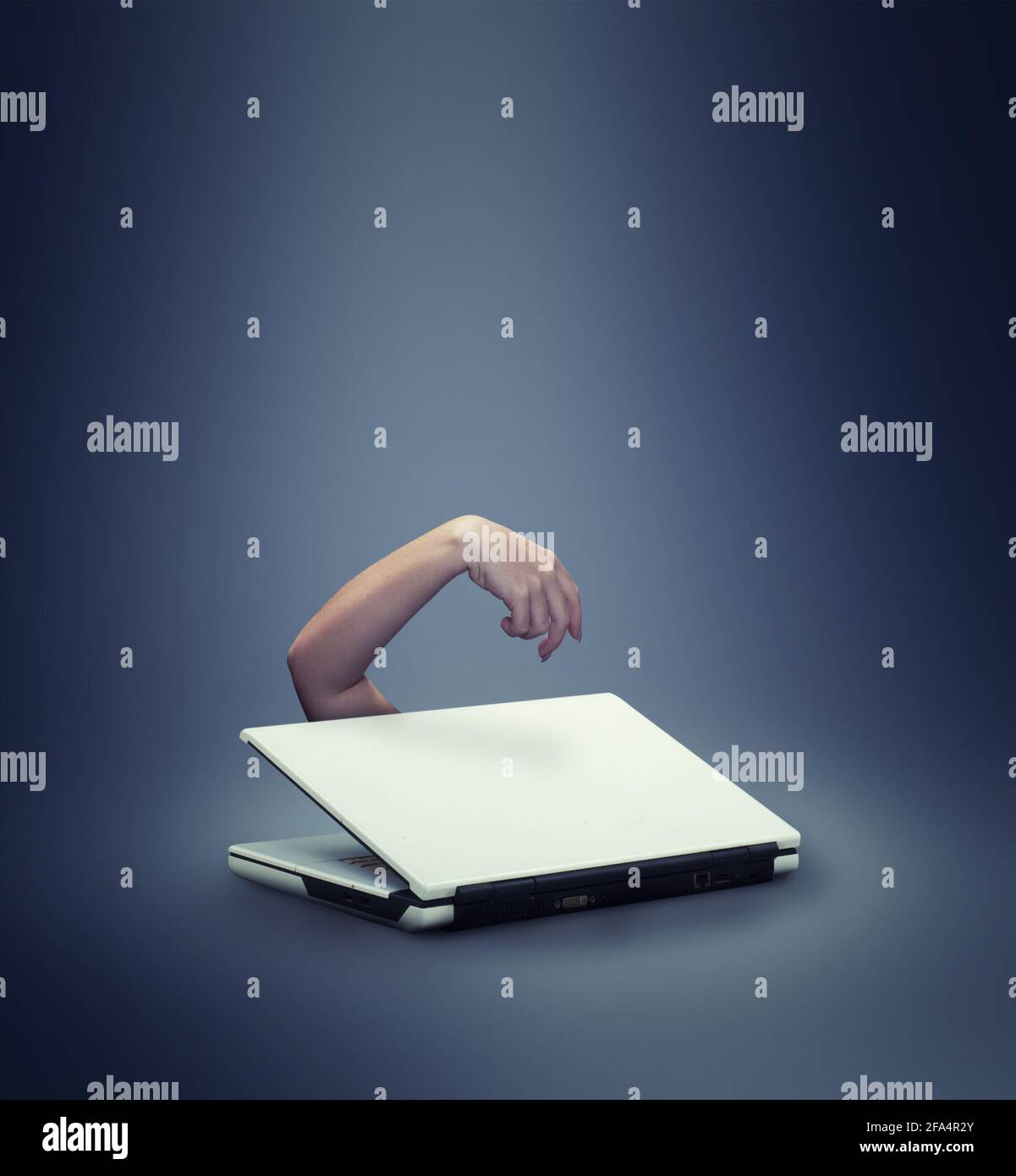 Hand reaching out of computer hi-res stock photography and images - Alamy