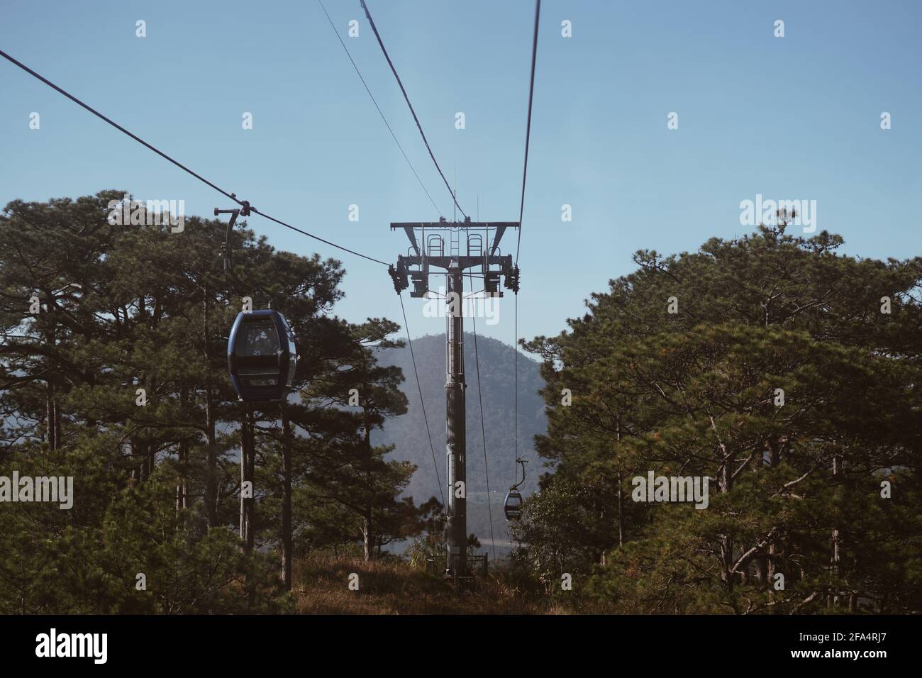 Circulating cable car between Dalat bus station and Robin Hill Truc Lam ...