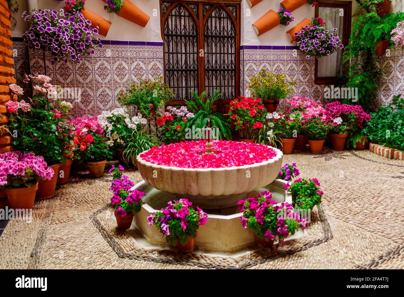 Flowers Spanish Courtyard Southwestern Home And Vineyard With Spanish