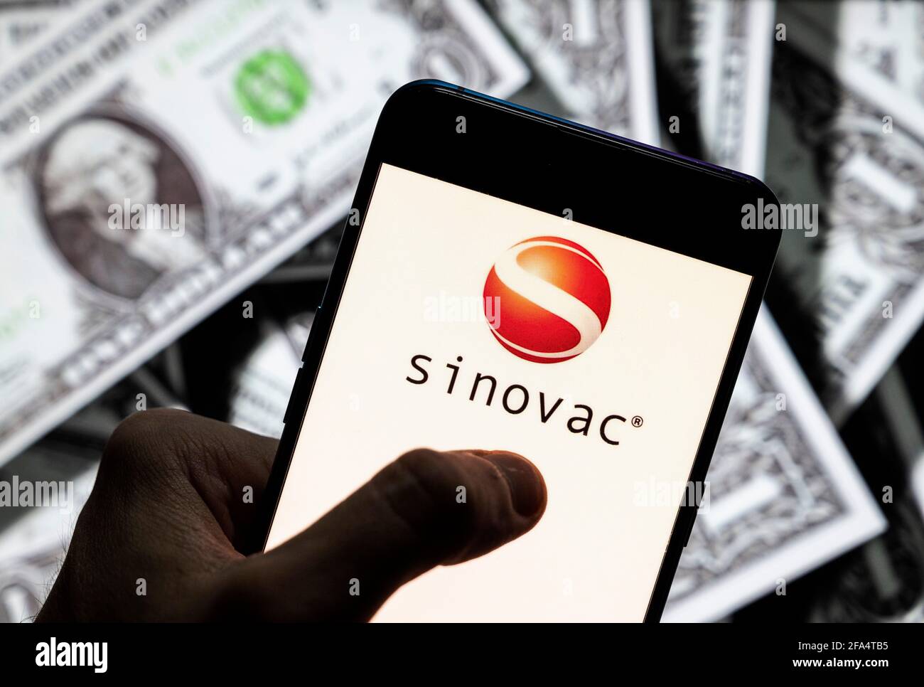 In this photo illustration the Chinese Sinovac vaccine for Covid-19 ...