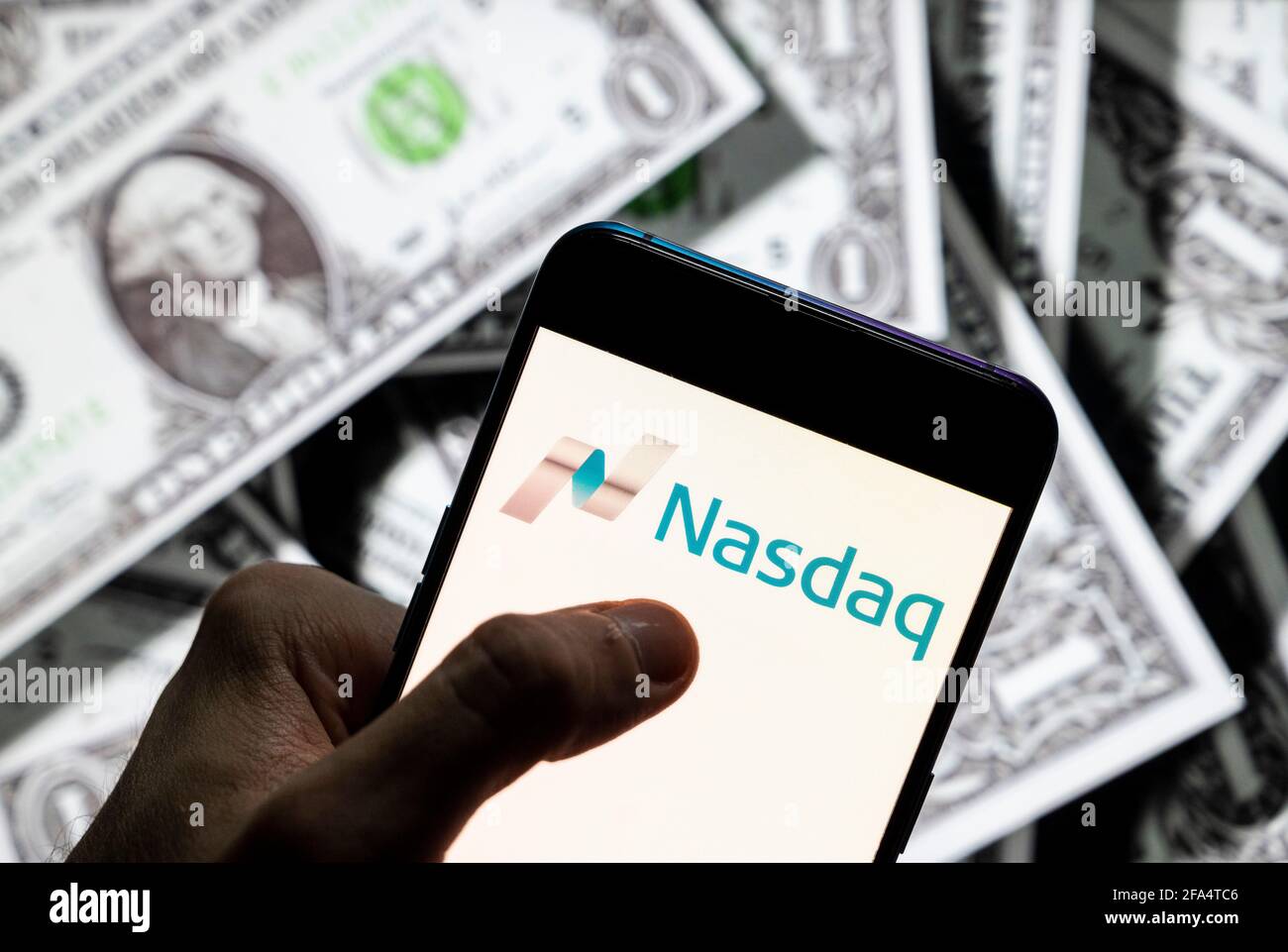 In this photo illustration the American stock exchange index, Nasdaq ...