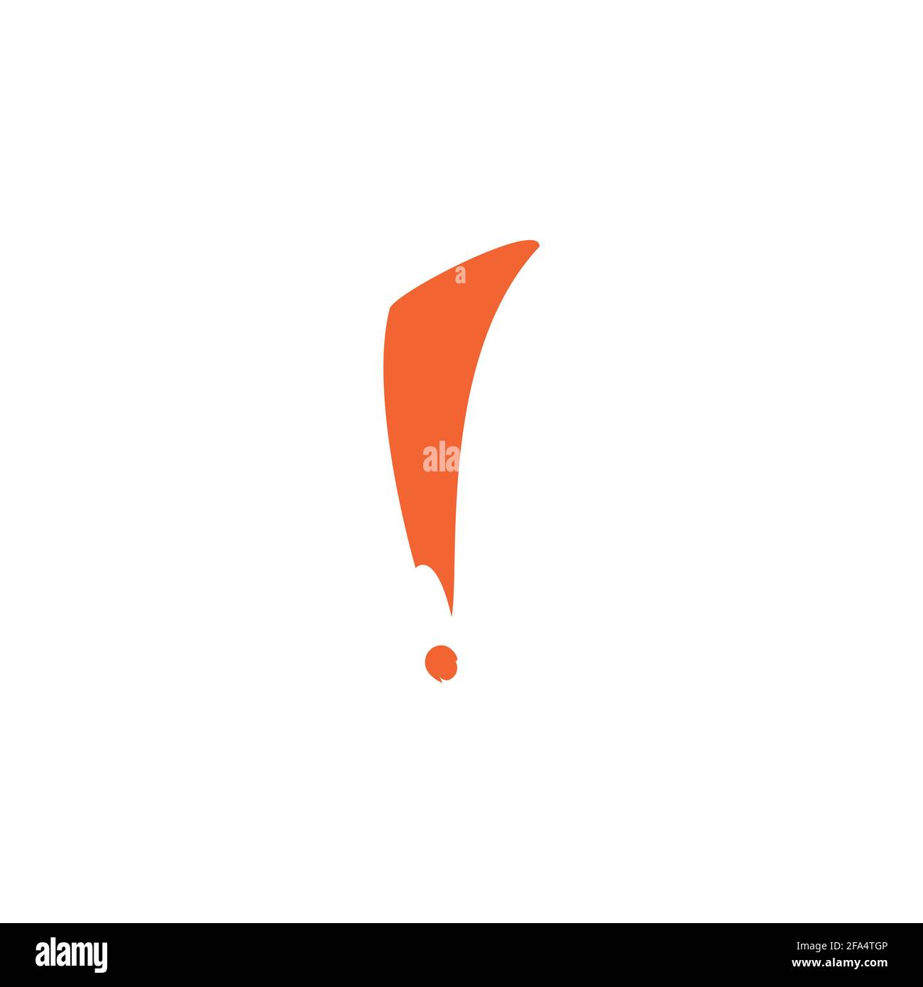 Red hand drawn exclamation mark in motion. Warning icon. isolated on ...