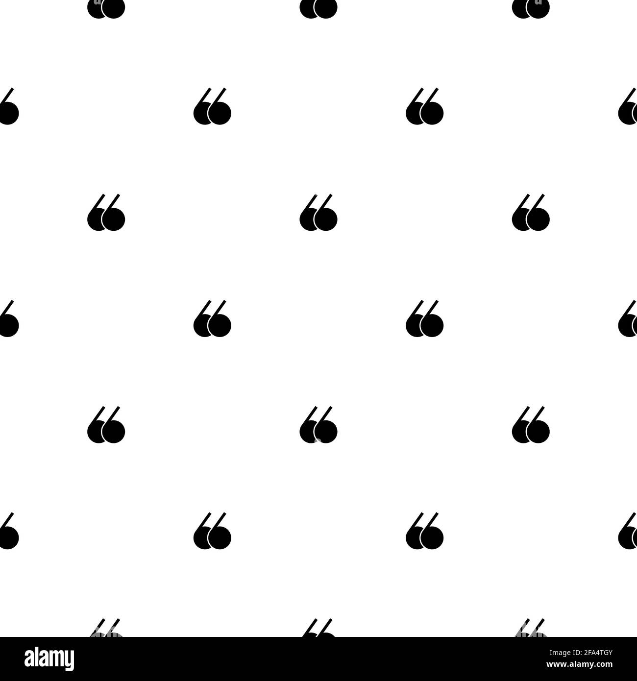 Seamless pattern with black quote marks on white background. education ...